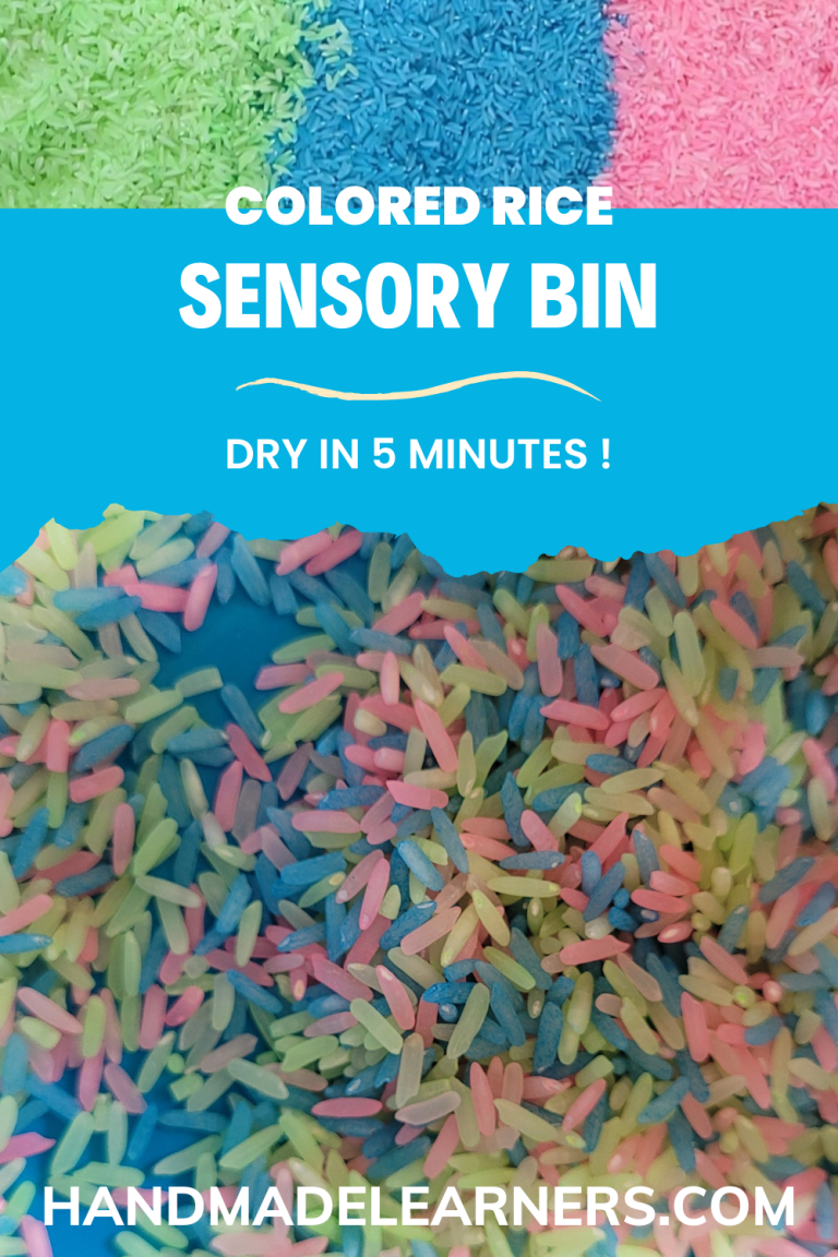 Colored Rice For Sensory Bins - Handmade Learners